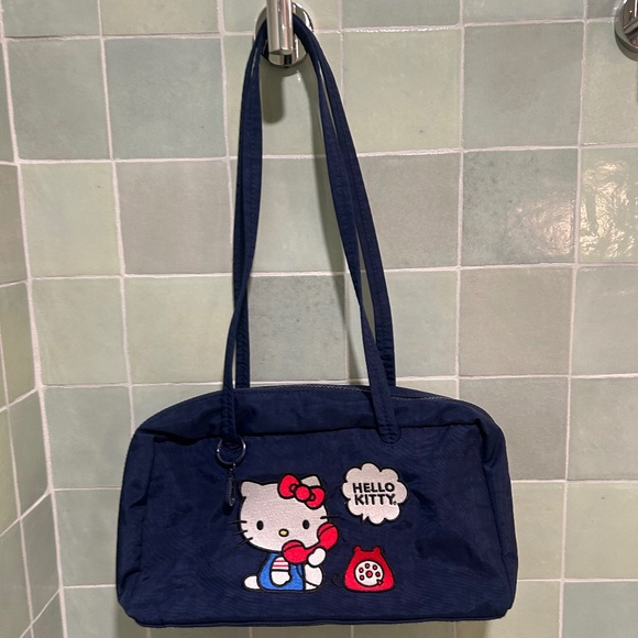BAGGU | Bags | Baggu Hello Kitty Nylon Bowler Bag Navy Almost Brand New ...